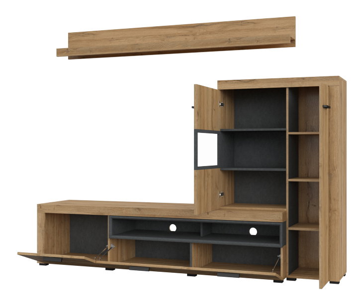 Mobilier living Carie Typ 10 (Stejar grandson + gri) | Zondo.ro